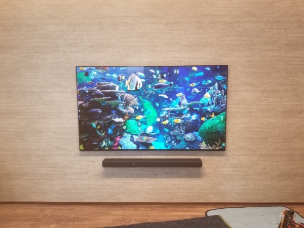 東京都三鷹市新築戸建て住宅にてテレビとサウンドスピーカー 東京都三鷹市新築戸建て住宅にてテレビとサウンドスピーカー